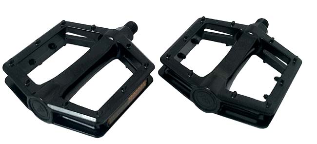 low profile bicycle pedals - ALU BLACK - 10x10 cm platform - cruiser ...