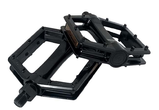 low profile bicycle pedals - ALU BLACK - 10x10 cm platform - cruiser ...